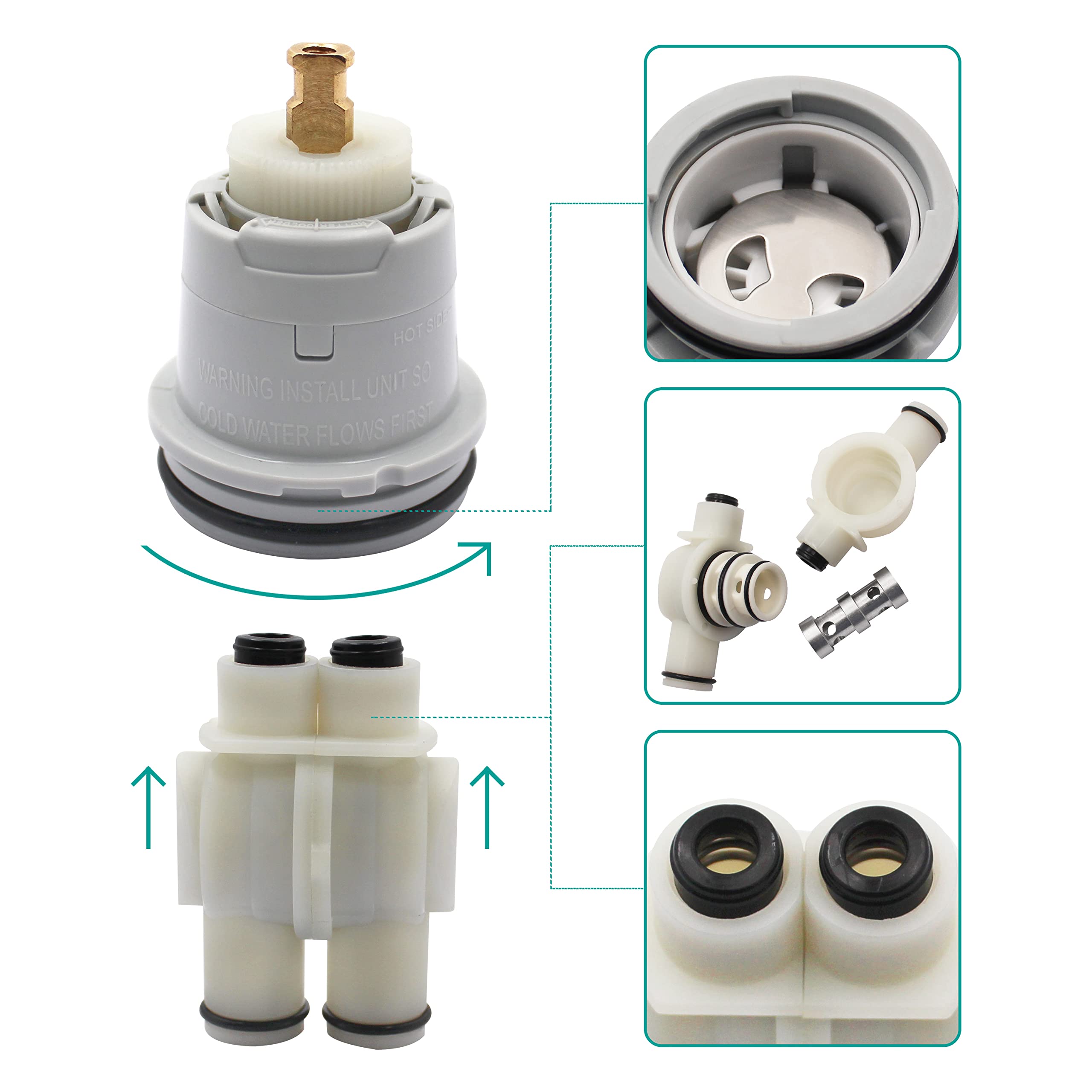 RP46074 Tub Shower Cartridge,Compatible with Delta Shower and Tub 13/14 Series,White