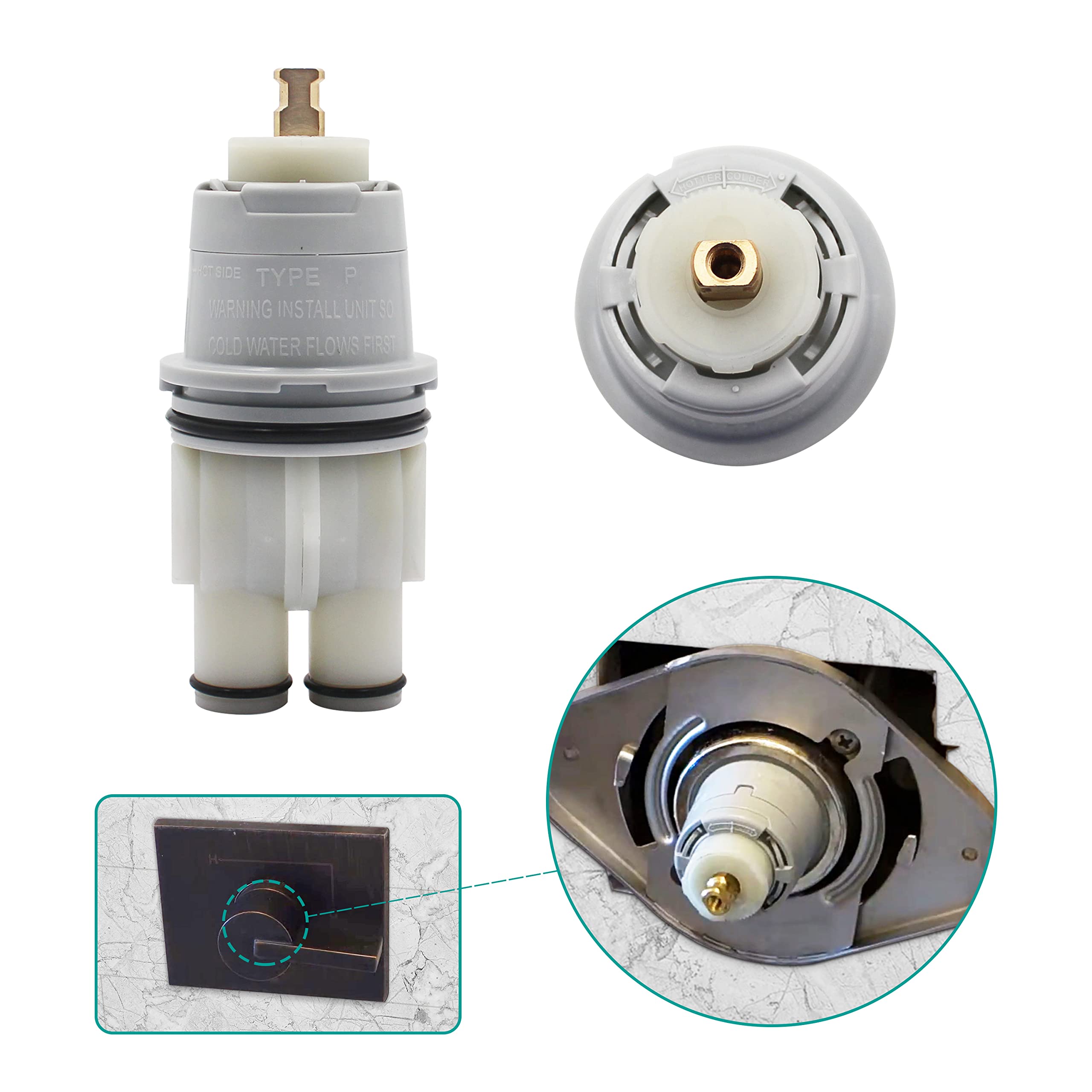 RP46074 Tub Shower Cartridge,Compatible with Delta Shower and Tub 13/14 Series,White