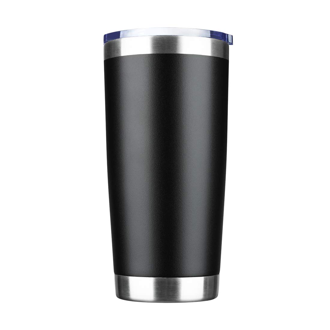 EcoMozz 20oz Tumbler Bulk Stainless Steel Vacuum Insulated Tumblers with Lid Double Wall Travel Mug Durable Powder Coated Coffee Cup, Suitable for Ice Drinks and Hot Beverage (Black 1pack)