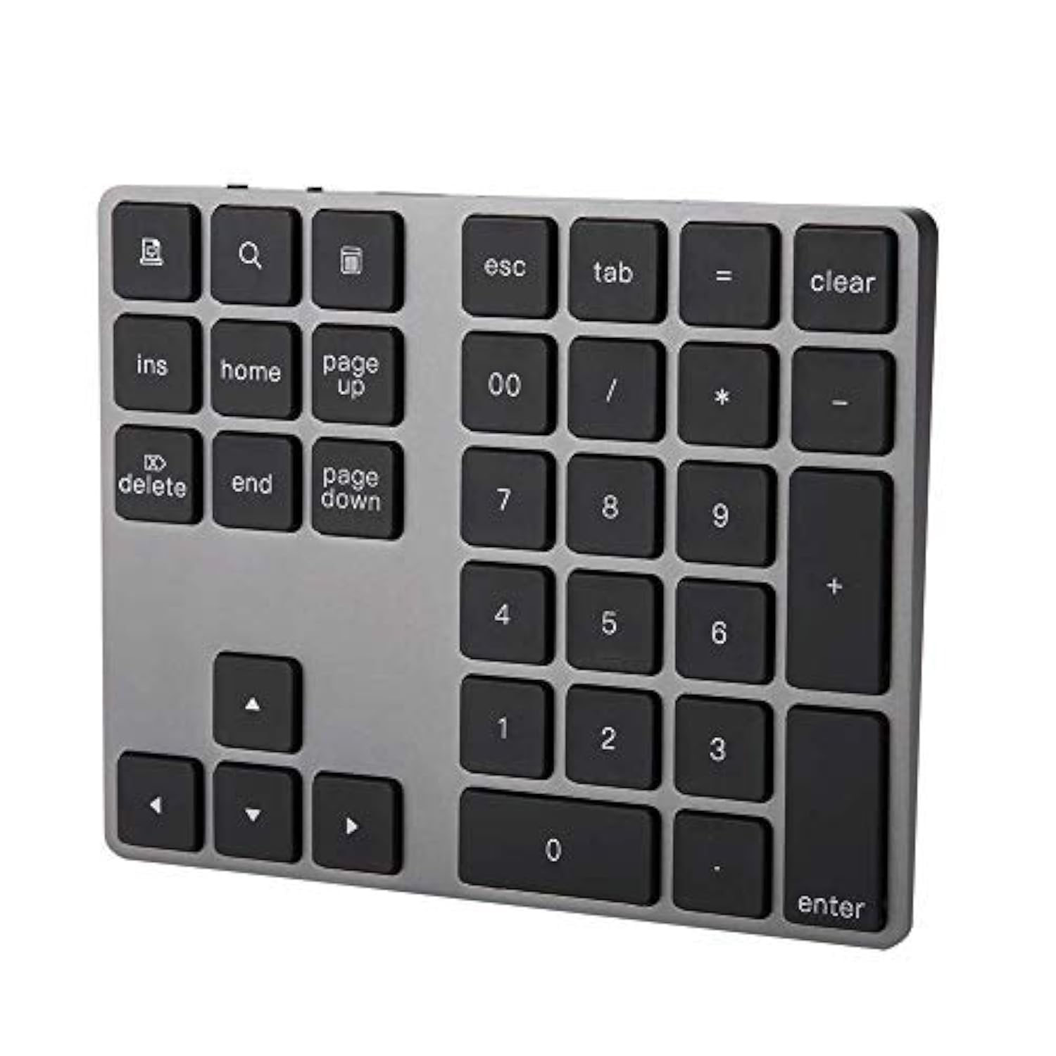 Numeric Keypad, Rechargeable Aluminum Alloy 34 Keys Mini Bluetooth Numpad, Slim External Numpad Keyboard Data Entry Support Windows, iOS, Android System