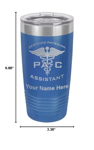 LaserGram 20oz Vacuum Insulated Tumbler Mug, PA-C Certified Physician Assistant, Personalized Engraving Included (Dark Blue)