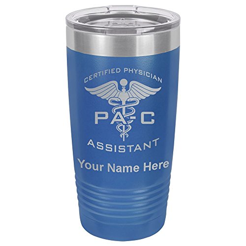 LaserGram 20oz Vacuum Insulated Tumbler Mug, PA-C Certified Physician Assistant, Personalized Engraving Included (Dark Blue)