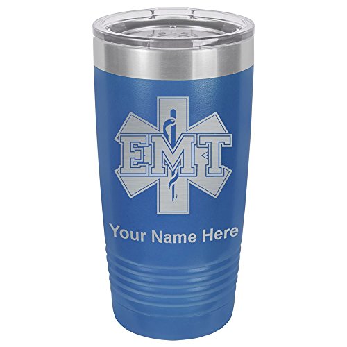 LaserGram 20oz Vacuum Insulated Tumbler Mug, EMT Emergency Medical Technician, Personalized Engraving Included (Dark Blue)
