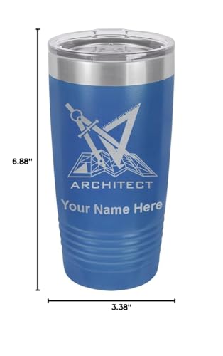 LaserGram 20oz Vacuum Insulated Tumbler Mug, Architect Symbol, Personalized Engraving Included (Dark Blue)