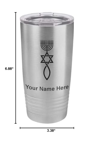 LaserGram 20oz Vacuum Insulated Tumbler Mug, Messianic Symbol, Personalized Engraving Included (Stainless Steel)