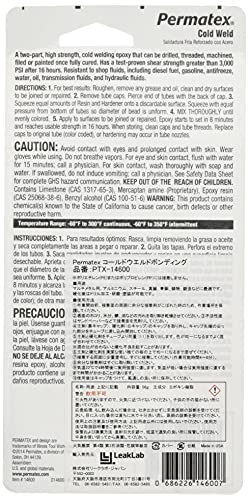Permatex 14600 Cold Weld Bonding Compound, Two 1 oz. Tubes , Black