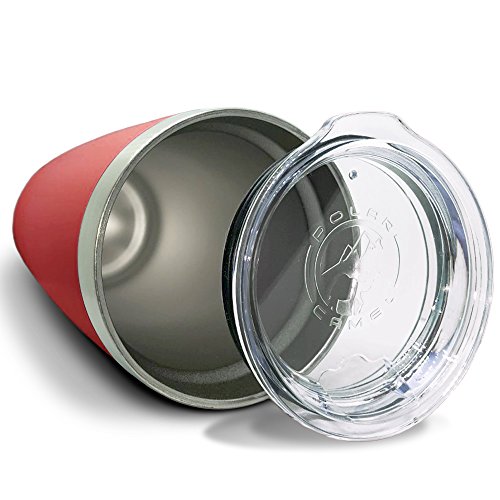 LaserGram 20oz Vacuum Insulated Tumbler Mug, Volleyball Ball, Personalized Engraving Included (Red)