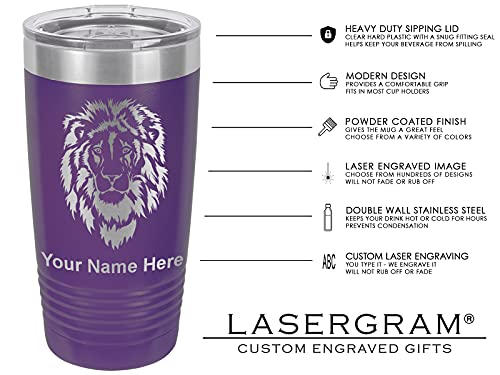 LaserGram 20oz Vacuum Insulated Tumbler Mug, NP Nurse Practitioner, Personalized Engraving Included (Dark Purple)