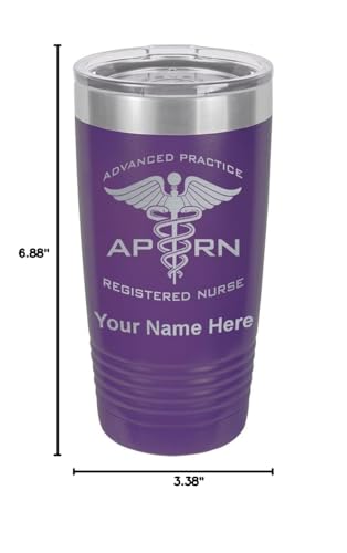LaserGram 20oz Vacuum Insulated Tumbler Mug, APRN Advanced Practice Registered Nurse, Personalized Engraving Included (Dark Purple)