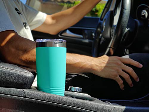 LaserGram 20oz Vacuum Insulated Tumbler Mug, Brontosaurus Dinosaur, Personalized Engraving Included (Teal)