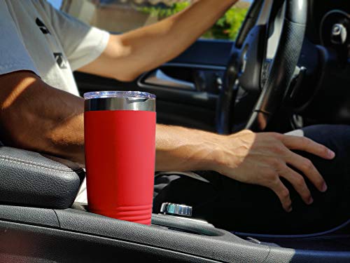 LaserGram 20oz Vacuum Insulated Tumbler Mug, Rx Pharmacy Symbol, Personalized Engraving Included (Red)