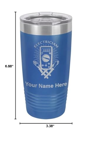 LaserGram 20oz Vacuum Insulated Tumbler Mug, Electrician, Personalized Engraving Included (Dark Blue)