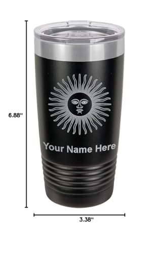 LaserGram 20oz Vacuum Insulated Tumbler Mug, Flag of Argentina, Personalized Engraving Included (Black)