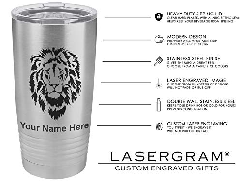 LaserGram 20oz Vacuum Insulated Tumbler Mug, Honey Bee, Personalized Engraving Included (Stainless Steel)