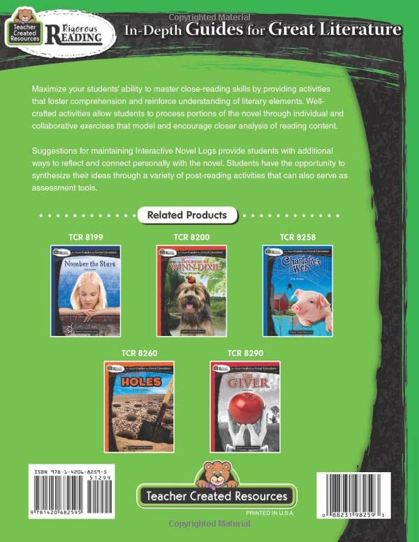 Rigorous Reading: Hatchet (In-Depth Guides for Great Literature), Grades 5–8 from Teacher Created Resources