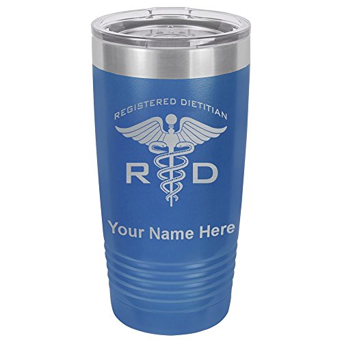 LaserGram 20oz Vacuum Insulated Tumbler Mug, RD Registered Dietitian, Personalized Engraving Included (Dark Blue)