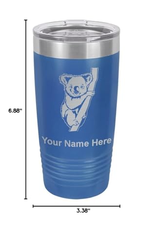 LaserGram 20oz Vacuum Insulated Tumbler Mug, Koala Bear, Personalized Engraving Included (Dark Blue)