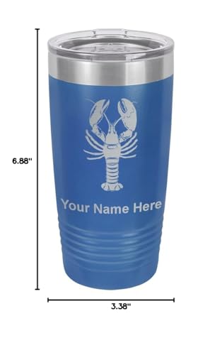 LaserGram 20oz Vacuum Insulated Tumbler Mug, Lobster, Personalized Engraving Included (Dark Blue)