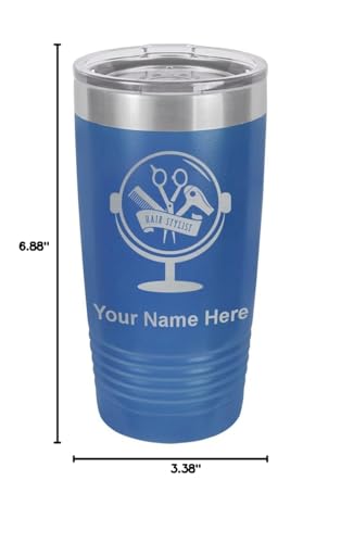 LaserGram 20oz Vacuum Insulated Tumbler Mug, Hair Stylist, Personalized Engraving Included (Dark Blue)