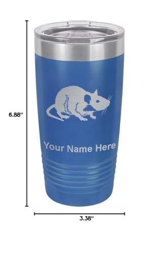 LaserGram 20oz Vacuum Insulated Tumbler Mug, Rat, Personalized Engraving Included (Dark Blue)