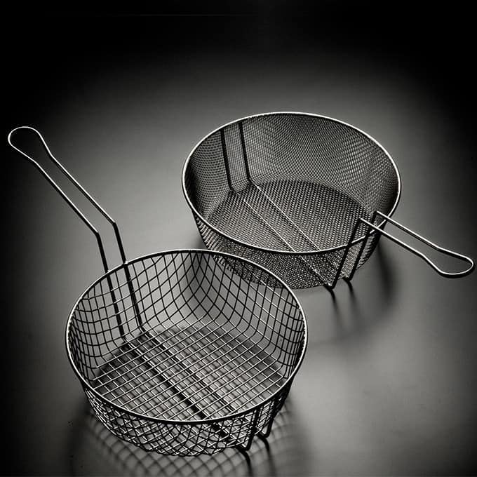 American Metalcraft CBC10 Culinary Basket, Coarse Mesh, Tinned Steel, 10" Dia., 3" H