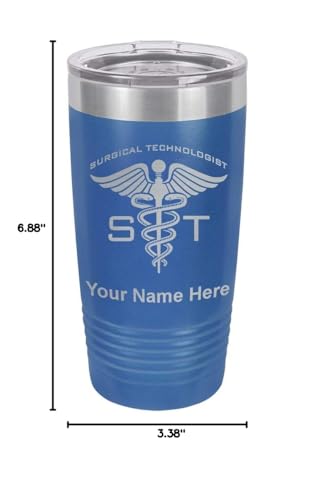 LaserGram 20oz Vacuum Insulated Tumbler Mug, ST Surgical Technologist, Personalized Engraving Included (Dark Blue)