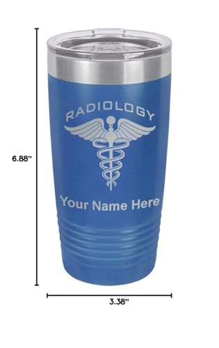 LaserGram 20oz Vacuum Insulated Tumbler Mug, Radiology, Personalized Engraving Included (Dark Blue)