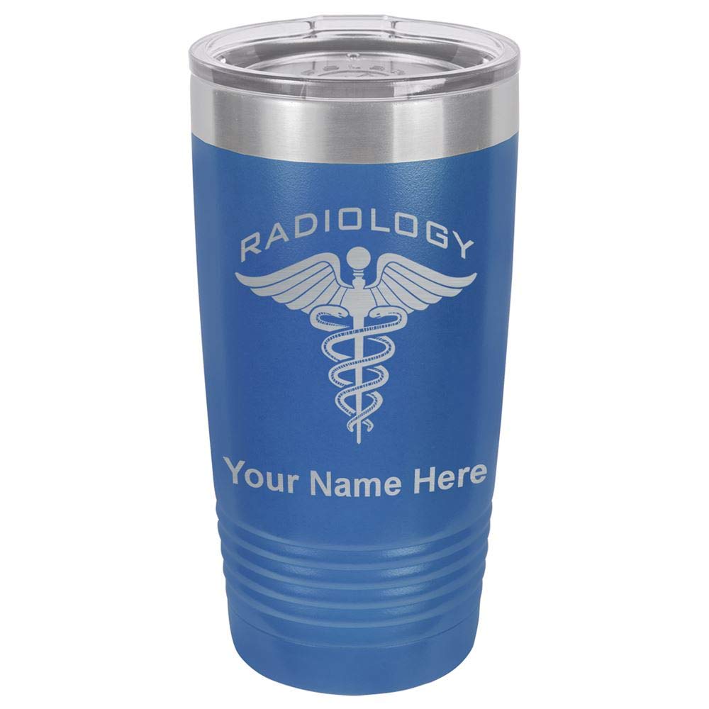 LaserGram 20oz Vacuum Insulated Tumbler Mug, Radiology, Personalized Engraving Included (Dark Blue)