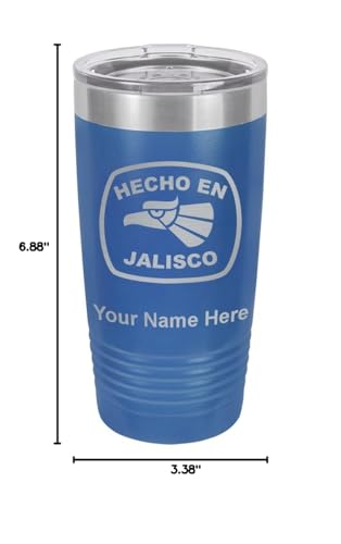 LaserGram 20oz Vacuum Insulated Tumbler Mug, Hecho en Jalisco, Personalized Engraving Included (Dark Blue)