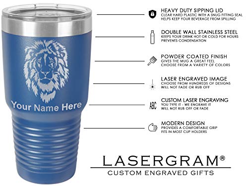 LaserGram 30oz Vacuum Insulated Tumbler Mug, Rugby Player, Personalized Engraving Included (Dark Blue)