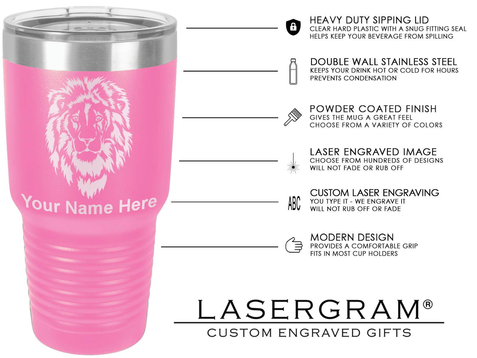 LaserGram 30oz Vacuum Insulated Tumbler Mug, NP Nurse Practitioner, Personalized Engraving Included (Pink)