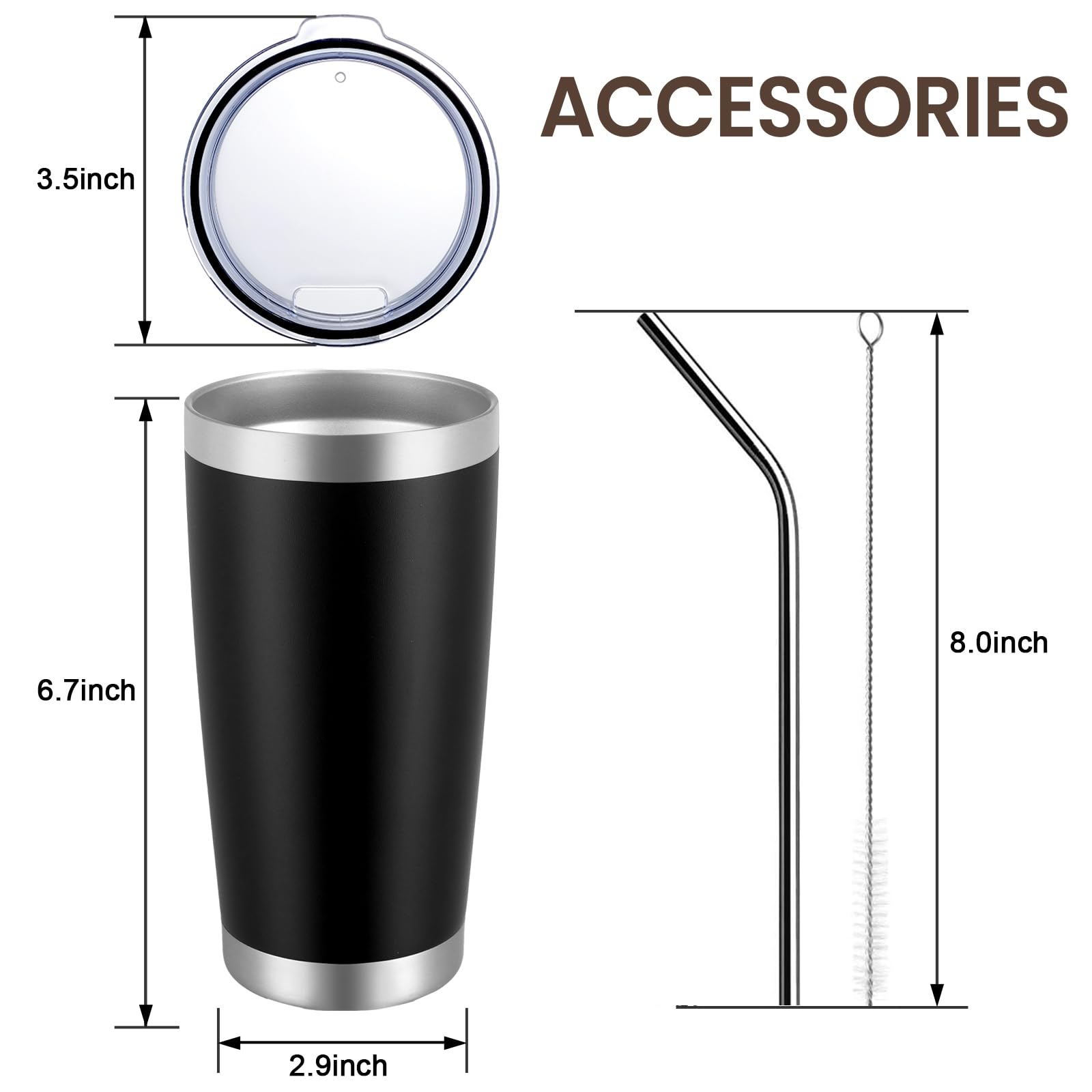 MEWAY 20oz Tumbler Cup Double Wall Vacuum Insulated Travel Mug Bulk, Stainless Steel Tumblers with Lid and Straw, Durable Powder Coated Coffee Cups for Cold & Hot Drinks (Light Blue, 1)