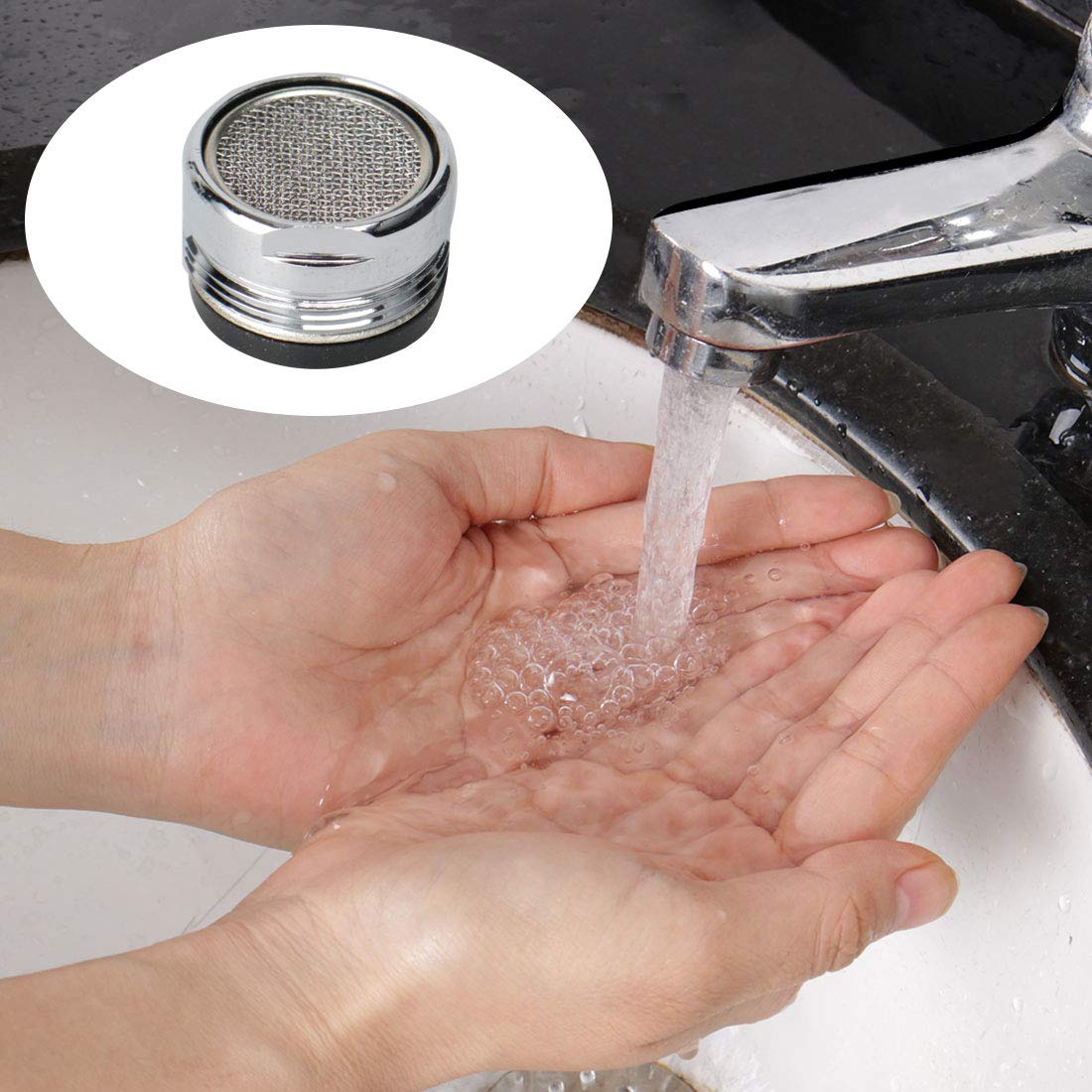 uxcell 6pcs 22mm Faucet Aerators Universal Male Faucet Replacement Part for Bathroom Lavatory Kitchen Sinks Faucet Bidet Faucet