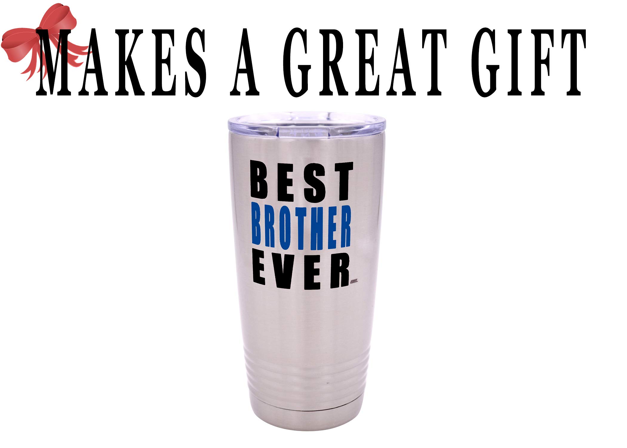 Rogue River Tactical Funny Best Brother Ever Large 20 Ounce Travel Tumbler Mug Cup with Lid Sarcastic Work Gift for Him Friend Sibling