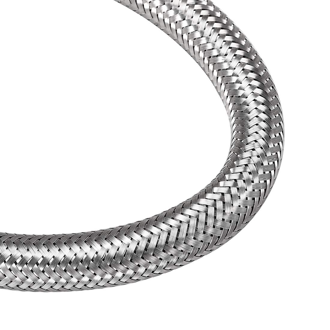 uxcell Faucet Supply Line Connector G1/2 Female x G1/2 Male 24 Inch Length 304 Stainless Steel Hose 2Pcs
