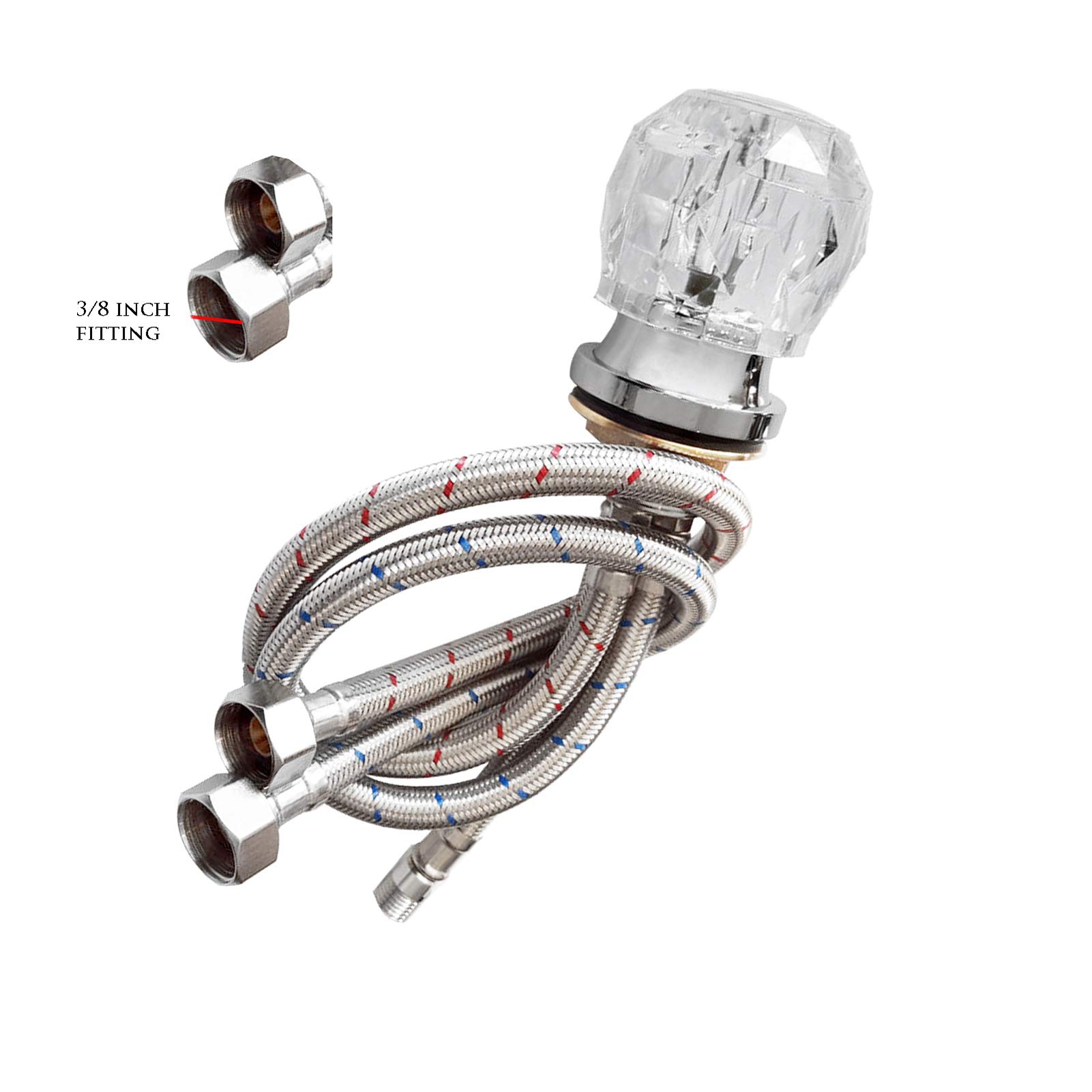 eMarkBeauty Salon Shampoo Bowl Crystal Knob Hot and Cold Faucet Handle Spa Quality TLC-77NR