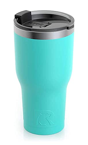 RTIC 30 oz Insulated Tumbler Stainless Steel Coffee Travel Mug with Lid, Spill Proof, Hot Beverage and Cold, Portable Thermal Cup for Car, Camping, Teal