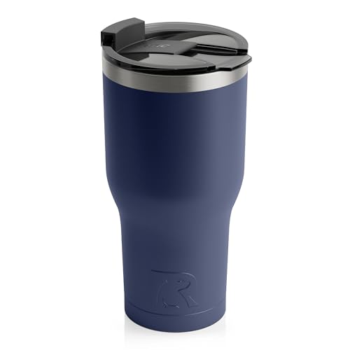 RTIC 30 oz Insulated Tumbler Stainless Steel Coffee Travel Mug with Lid, Spill Proof, Hot Beverage and Cold, Portable Thermal Cup for Car, Camping, Navy