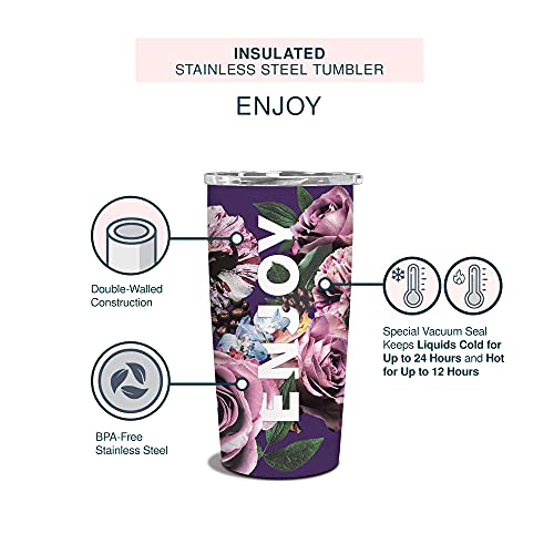 Studio Oh! Stainless Steel Tumbler, 17 oz, ENJOY