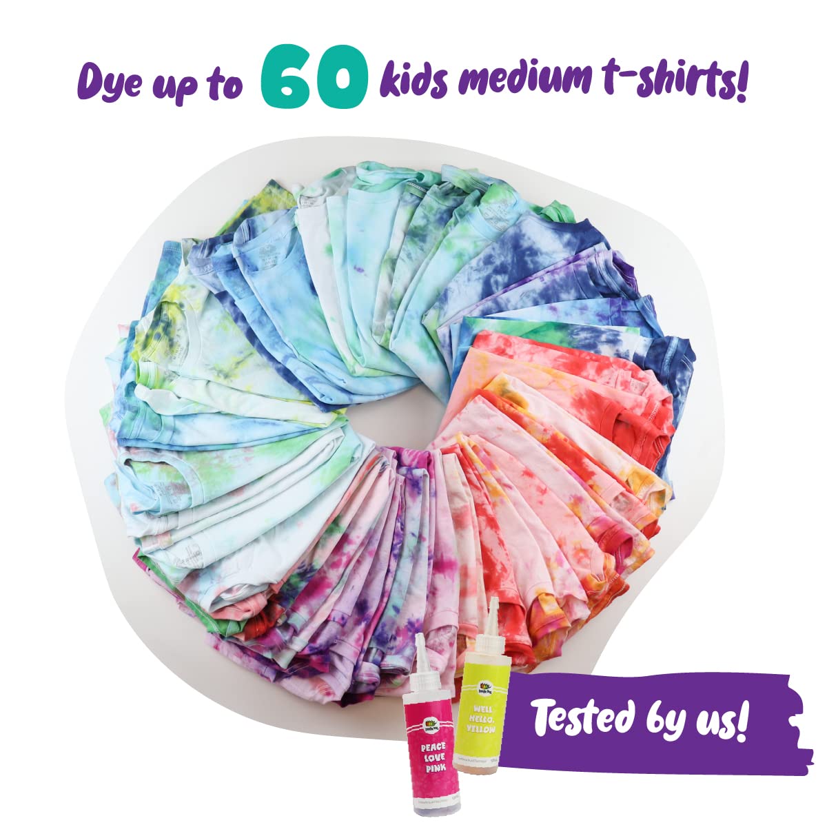 DOODLE HOG Tie Dye Kit for Kids & Adults - 24 Large Tye Dye Bottles with 12 Colors & Tie Dye Powder, Soda Ash, Gloves - Tie Dye Kits for Large Groups