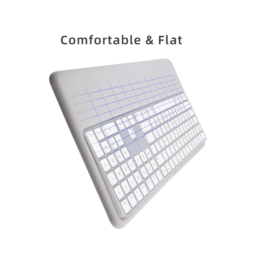 Vaydeer Wrist Rest Ergonomic Keyboard Stand Compatible with Wireless Magic Keyboard 2 with Numeric Keypad (Gray Silicone)