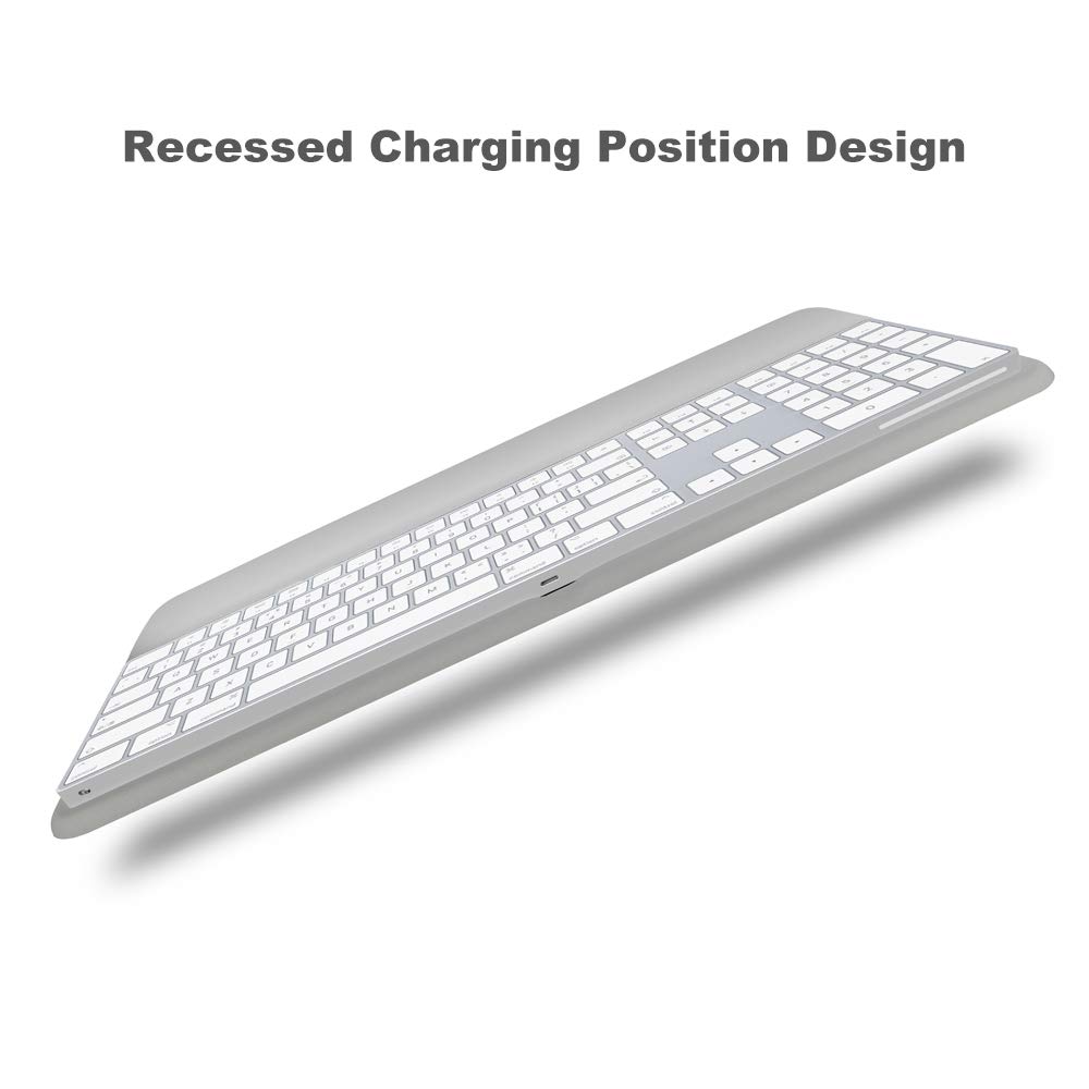 Vaydeer Wrist Rest Ergonomic Keyboard Stand Compatible with Wireless Magic Keyboard 2 with Numeric Keypad (Gray Silicone)