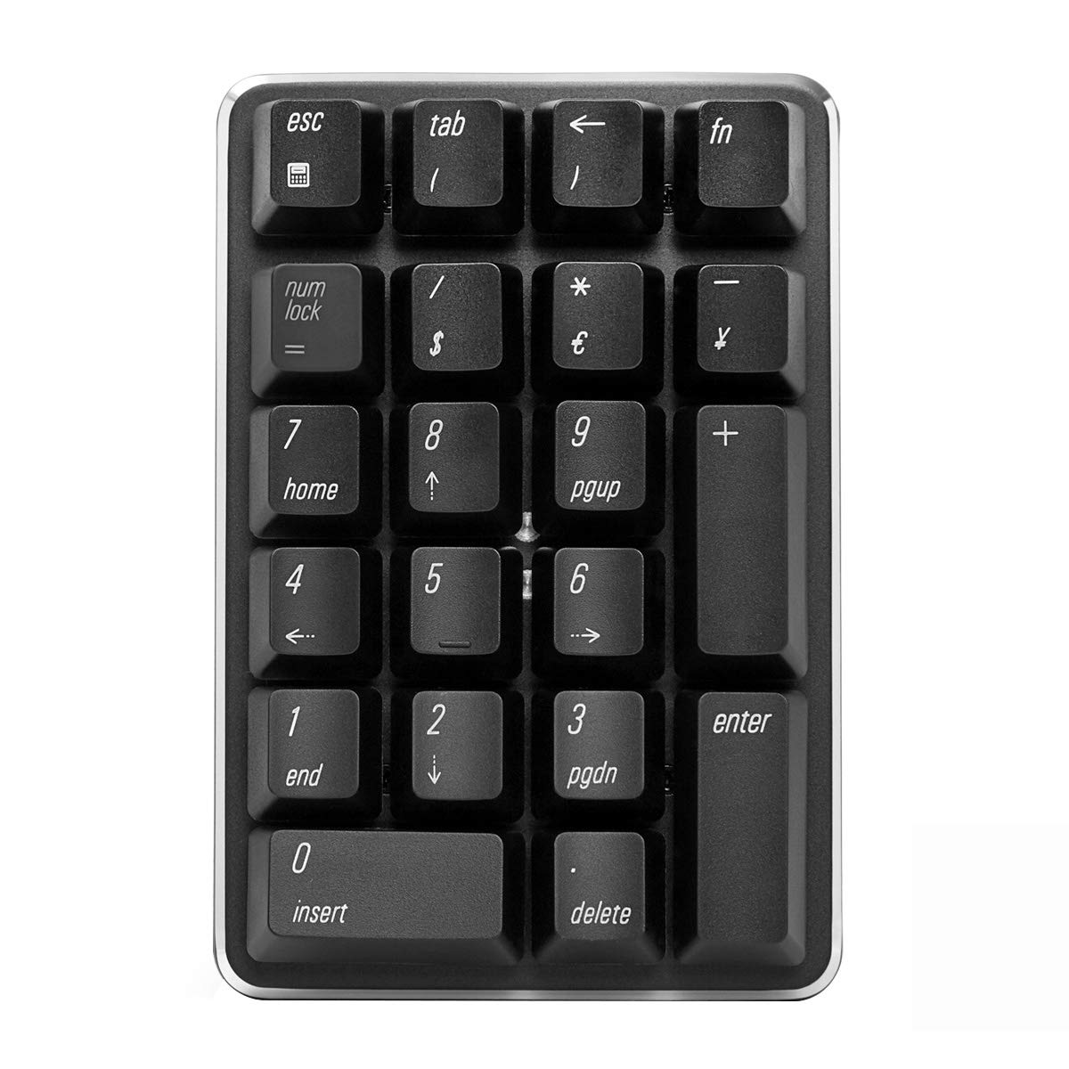 Qisan 2.4G Wireless Mechanical Numeric Keypad Cherry MX Brown Switch Gaming Keypad 21 Keys Mini Numpad Portable Keypad Extended Layout Black Magicforce