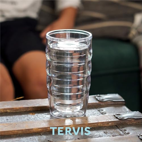 Tervis Live to Dance Made in USA Double Walled Insulated Tumbler Cup Keeps Drinks Cold & Hot, 10oz Wavy - Pink Lid, Sequins