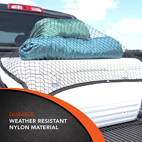 CargoSmart Adjustable Truck Net β Cargo Net for Pickup Truck Bed Adjustable to a Maximum Size of 78β x 55β β Fits on Most Standard Sized Truck Beds