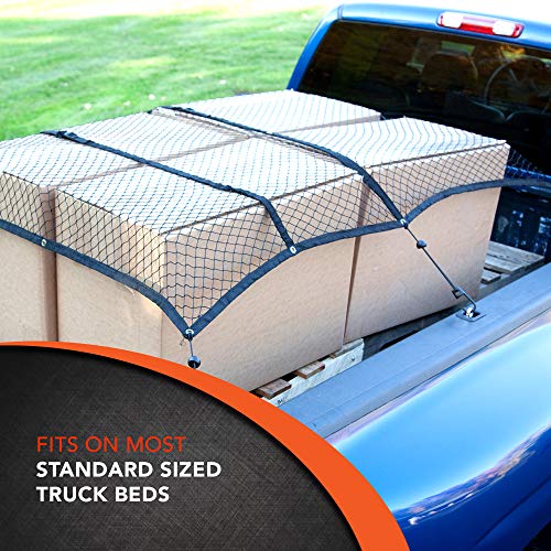 CargoSmart Adjustable Truck Net β Cargo Net for Pickup Truck Bed Adjustable to a Maximum Size of 78β x 55β β Fits on Most Standard Sized Truck Beds