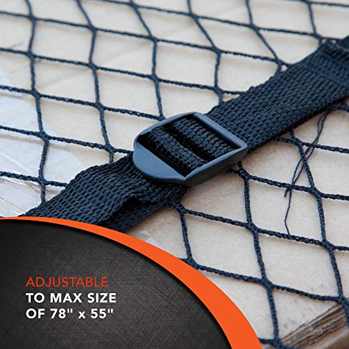 CargoSmart Adjustable Truck Net β Cargo Net for Pickup Truck Bed Adjustable to a Maximum Size of 78β x 55β β Fits on Most Standard Sized Truck Beds