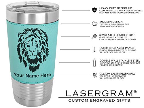 LaserGram 20oz Vacuum Insulated Tumbler Mug, PA Physician Assistant, Personalized Engraving Included (Faux Leather, Teal)