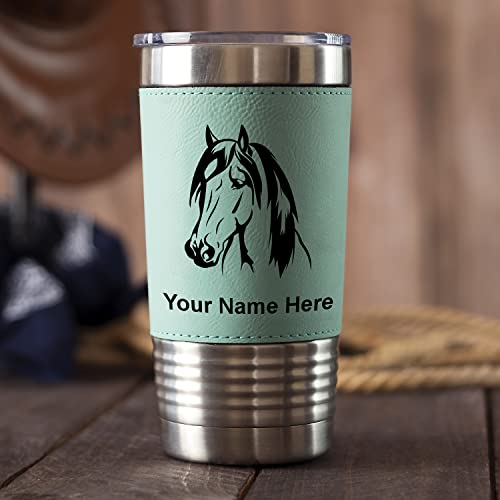 LaserGram 20oz Vacuum Insulated Tumbler Mug, Catfish, Personalized Engraving Included (Faux Leather, Black)