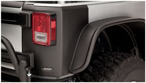 Bushwacker Trail Armor Rear Corner Covers | 2-Piece Set, Black, Textured Finish | 14009 | Fits 2007-2018 Jeep Wrangler JK 2-Door
